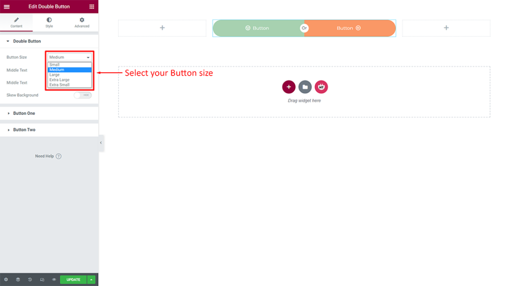 Double Button Widget - HT Mega Addons for Elementor