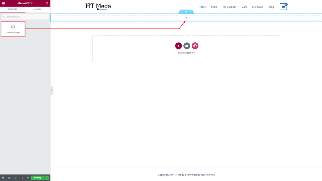 Advanced Slider Widget - HT Mega Addons for Elementor