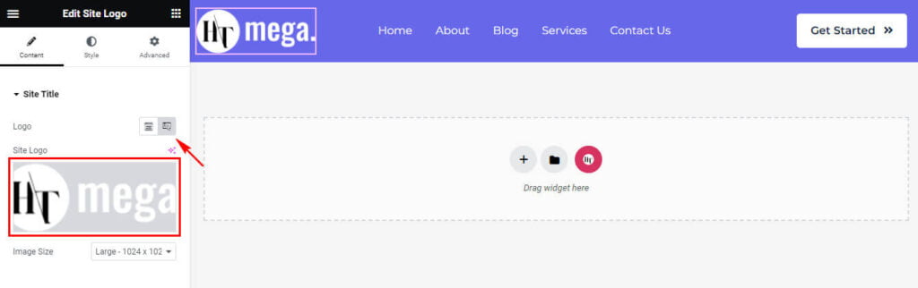 Elementor Site Logo Widget - HT Mega Addons for Elementor