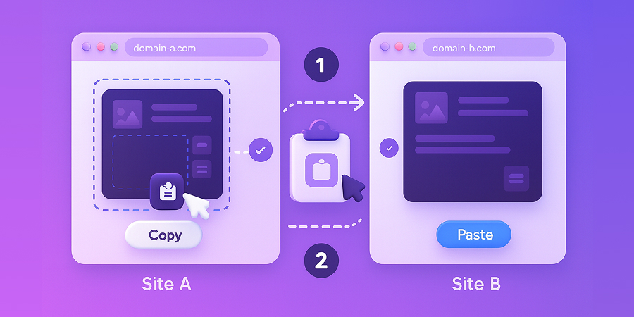 Cross Domain Copy Paste - HT Mega Addons for Elementor